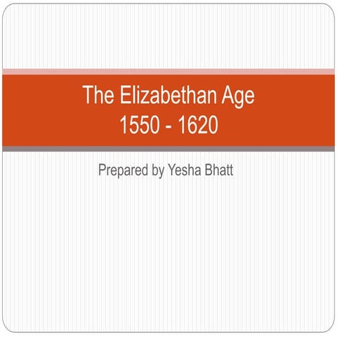 The Elizabethan age | PPTX