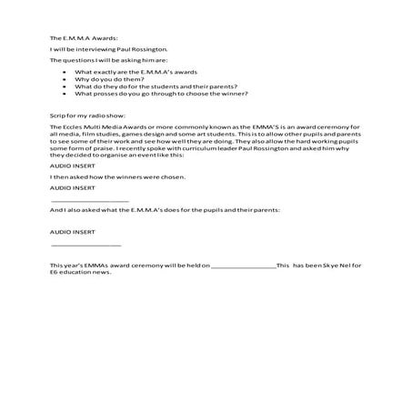 The emma awards Script. | DOCX