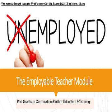 The Employable Teacher Module Welcome Launch | PPT