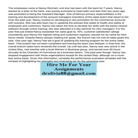 The employees name is Nancy Reinhart and she has been with.pdf