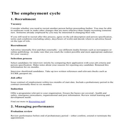 The employment cycle | DOCX