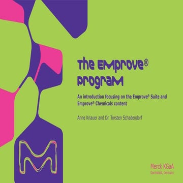 The Emprove® Program: an introduction focussing on the Emprove® Suite ...