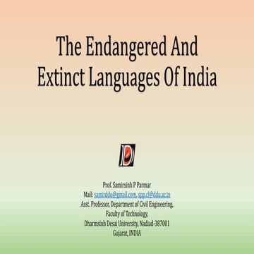 The Endangered And Extinct Languages Of India.pptx