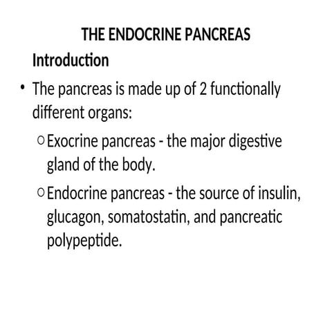 The Endocrine Pancreas notes for medical .ppt