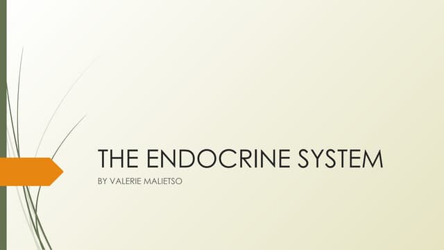 INTRODUCTION TO ENDOCRINE SYSTEM | PPTX