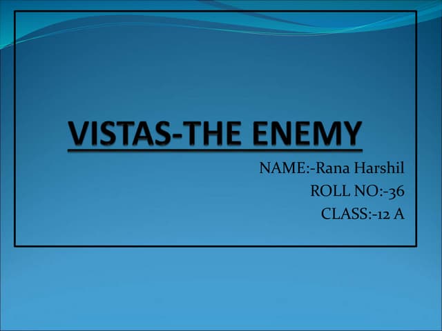 THE ENEMY class 12 L joswin shajan | PPTX