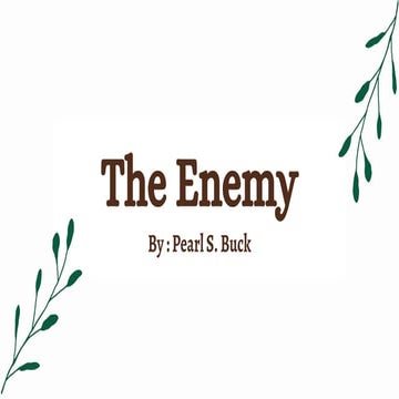 THE ENEMY PPT by pearl s buck covers summary and questions | PPTX ...