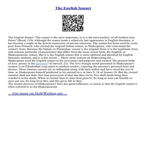The English Sonnet | PDF