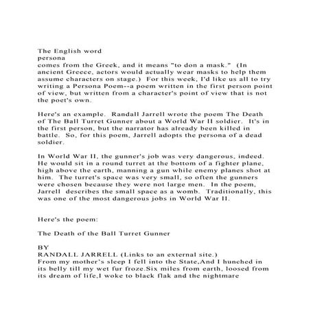 The English word persona comes from the Greek, and it means .docx ...