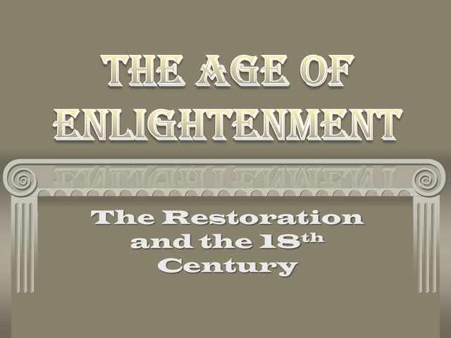 The Restoration And The 18th Century | PPT