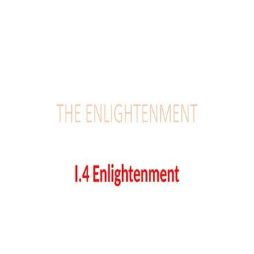 THE ENLIGHTENMENT: Concept, Ideas, Themes and Important Thinkers | PPTX