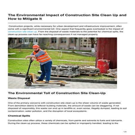 The Environmental Impact of Construction Site Clean Up and How to ...
