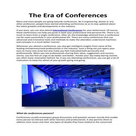 Purpose of conference meeting | PDF