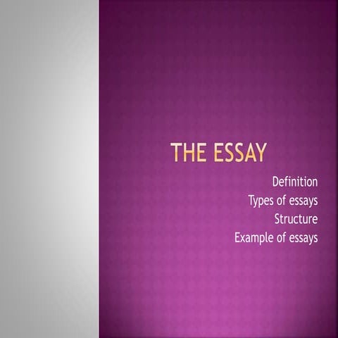 The essay | PPT