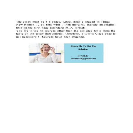 The essay must be 4-6 pages, typed, double-spaced in Times New R | PDF