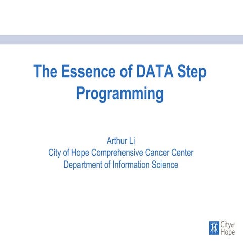 The Essence Of Data Step Programming Ppt