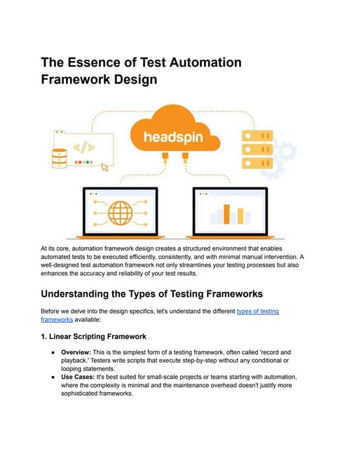 The Essence Of Test Automation Framework Design Pdf