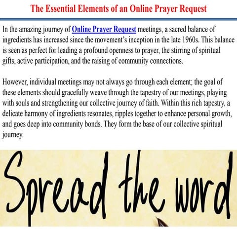The Essential Elements of an Online Prayer Request | PPTX