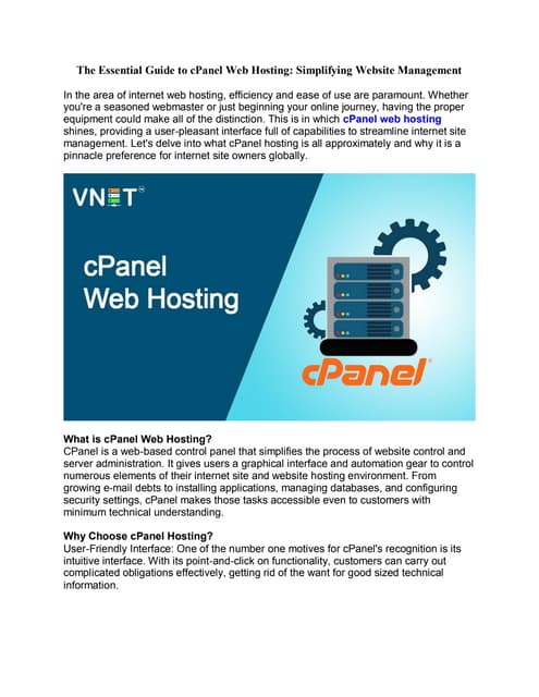 The Essential Guide To Cpanel Web Hosting Simplifying Website