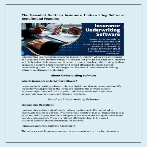 The Essential Guide to Insurance Underwriting Software Benefits and ...