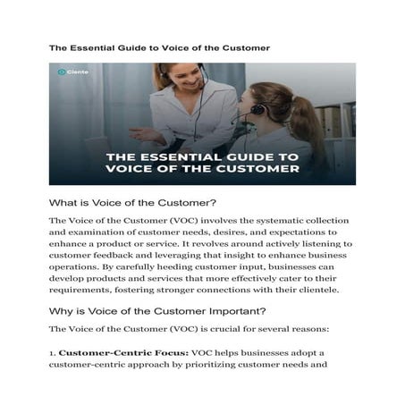 Voice of customer program | PPTX