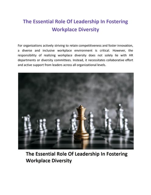 Inclusive Leadership.pptx | Executive Leadership & Management | Business