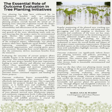 The Essential Role of Outcome Evaluation in Tree Planting Initiatives ...