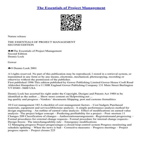 The Essentials Of Project Management | PDF