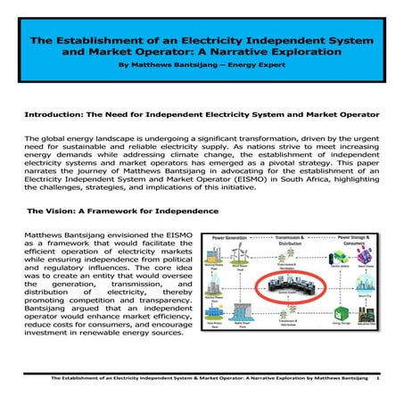 The Establishment of an Electricity Independent System and Market ...