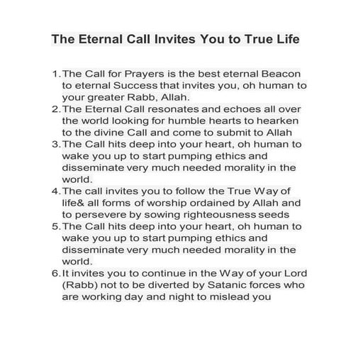 The eternal call invites you to true life | PDF