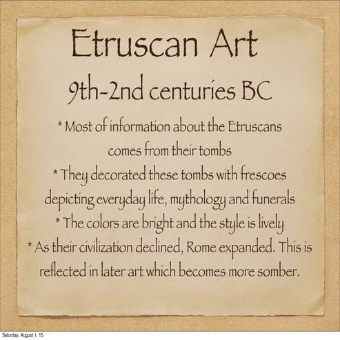 The Etruscans 2015 16 Mrs. Hill, Art History CCA | PPT