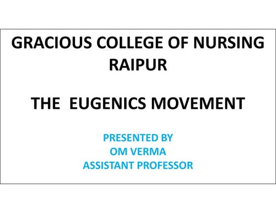 Unit-II: Eugenics | PPT