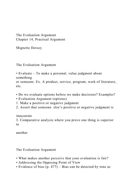 Analyzing and evaluating arguments | PPTX