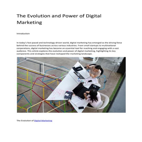 The Evolution of Digital Marketing - Meaning and more! | PDF