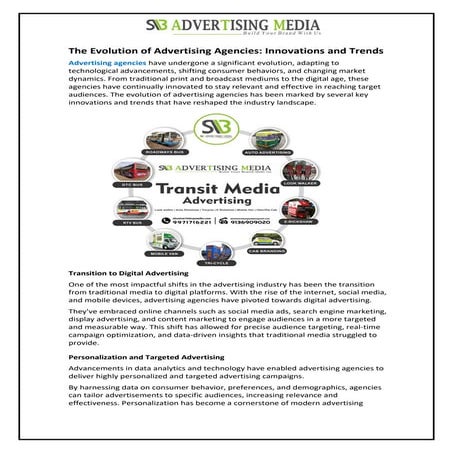 The Evolution of Advertising Agencies: Innovations and Trends | PDF
