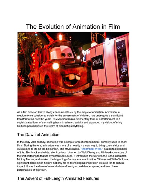 The Evolution of Animation : Anipixart Animation | PDF