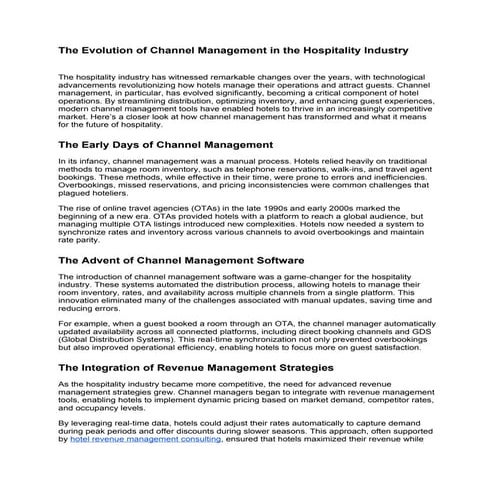 The Evolution of Channel Management in the Hospitality Industry.docx