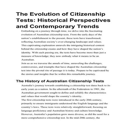 Mastering Australian Citizenship A Comprehensive Look at the ...