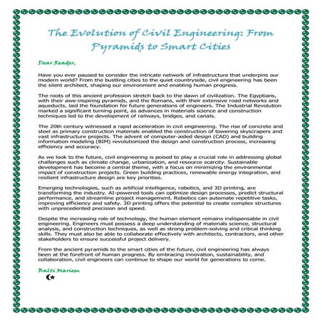 The Evolution of Civil Engineering: From Pyramids to Smart Cities | PDF