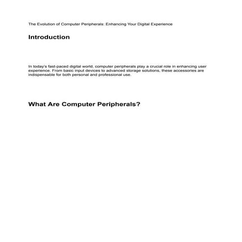 The Evolution of Computer Peripherals_ Enhancing Your Digital ...