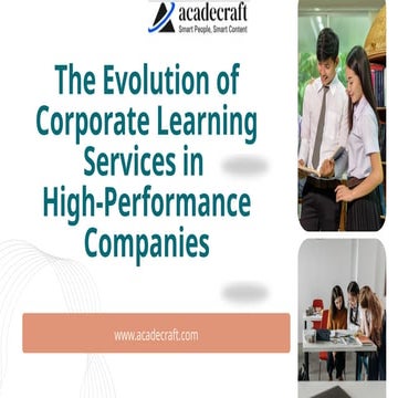 The Evolution of Corporate Learning Services in High-Performance ...