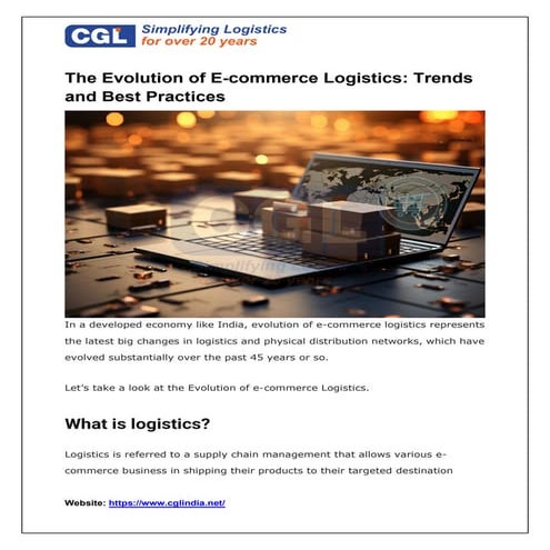 The Evolution of E-commerce Logistics: Trends and Best Practices | PDF ...