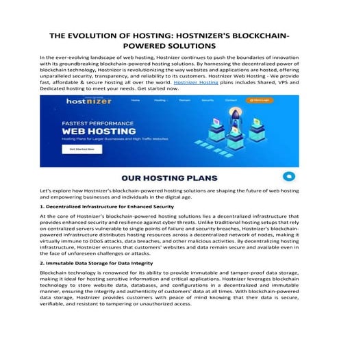 THE EVOLUTION OF HOSTING HOSTNIZER BLOCKCHAIN-POWERED SOLUTIONS.pdf