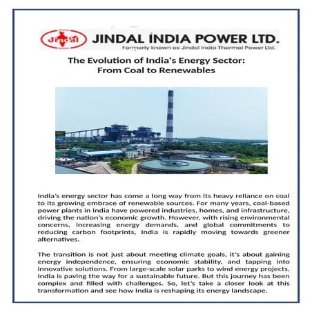 The Evolution of India's Energy Sector From Coal to Renewables.pptx