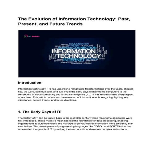 The Evolution of Information Technology_ Past, Present, and Future ...