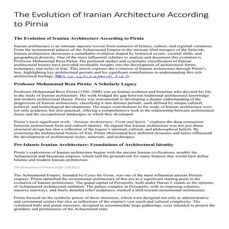The Evolution of Iranian Architecture According to Pirnia.pdf