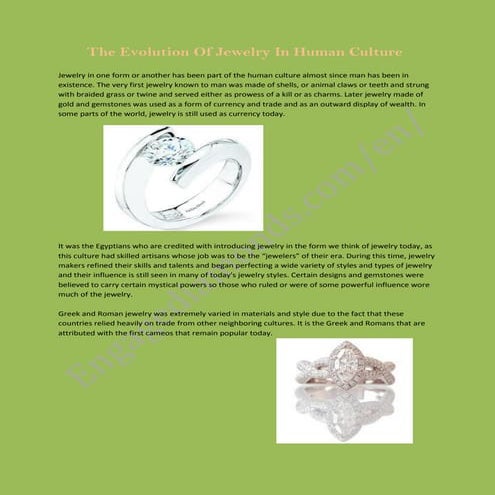 The evolution of jewelry in human culture | PDF