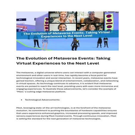 The Evolution of Metaverse Events Taking Virtual Experiences to the ...