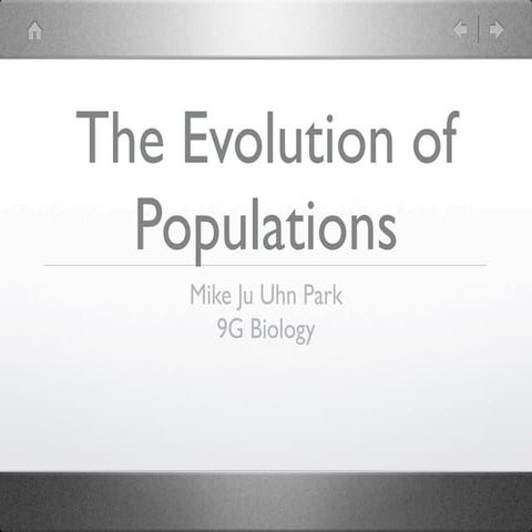 The evolution of populations | KEY