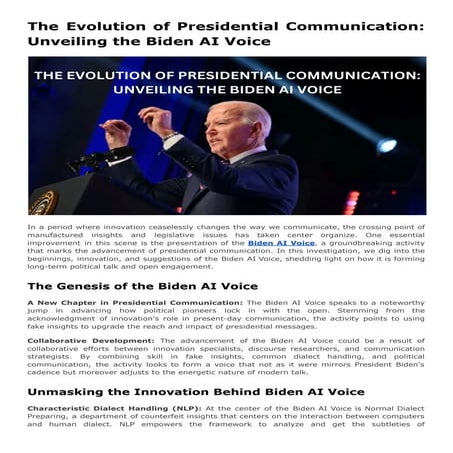 The Evolution of Presidential Communication_ Unveiling the Biden AI ...